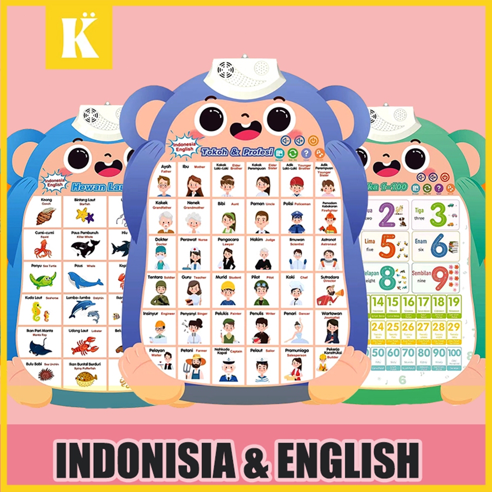 Jual Keeppley Poster Pendidikan Bayi dengan Pengucapan Bilingual ...