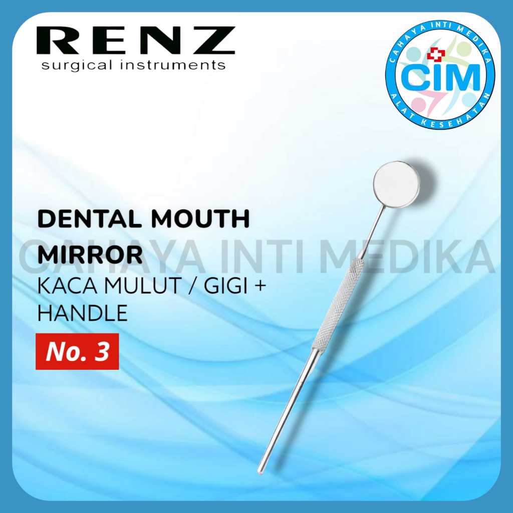 Jual Kaca Mulut + Handle No 3 | Dental Mirror | Cermin Gigi RENZ ...