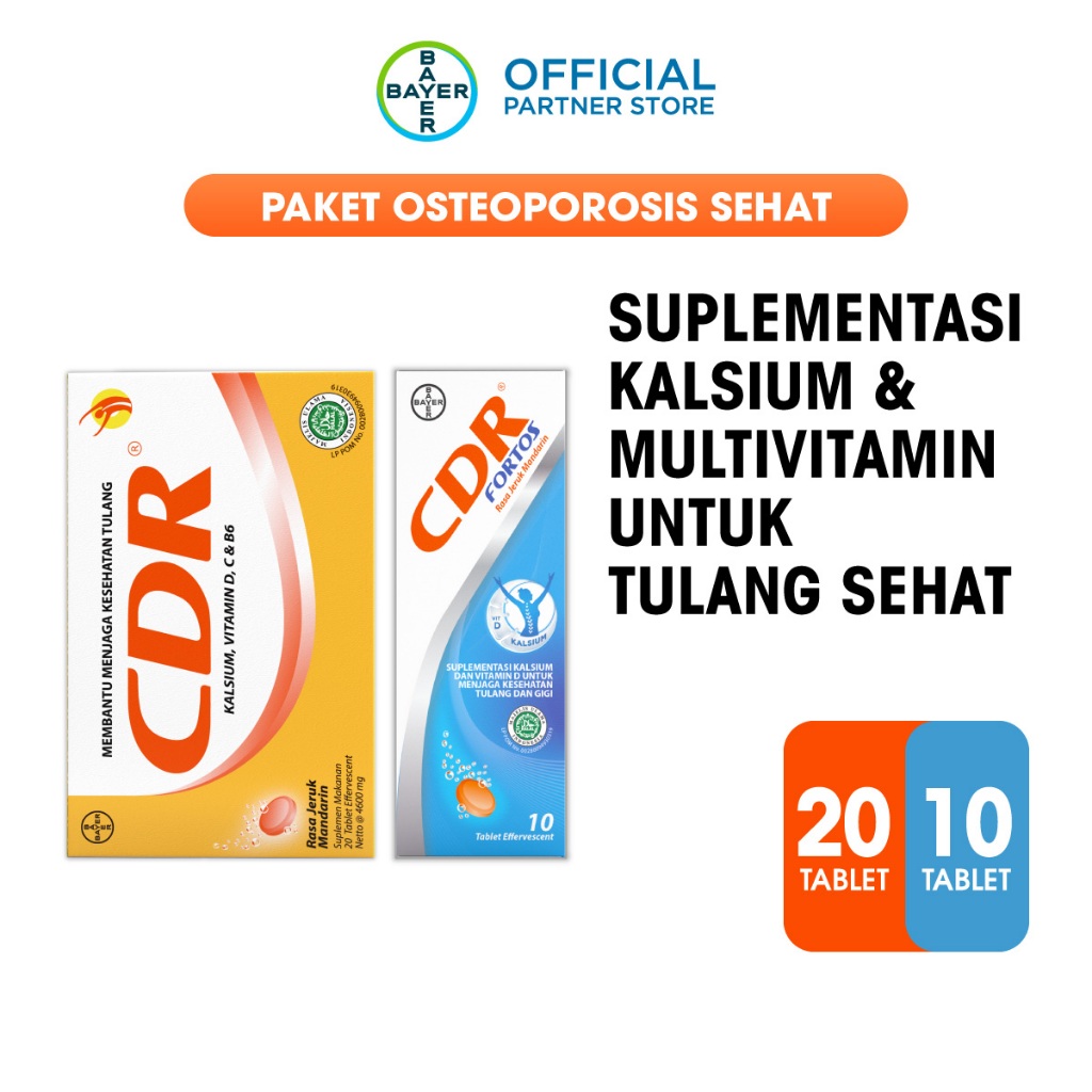 Jual [Paket Osteoporosis Sehat] CDR Suplemen Kalsium Vitamin C, D, dan ...