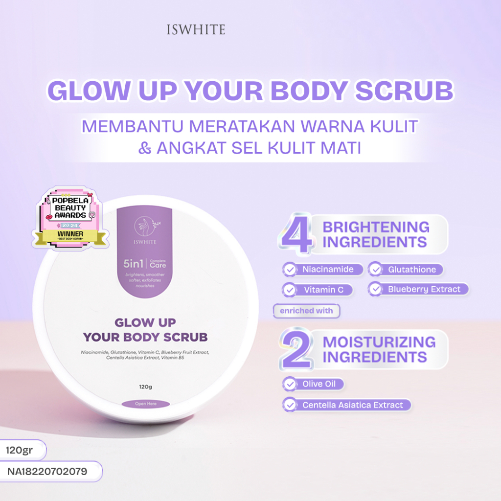 Jual ISWHITE Glow Up Your Body Scrub - Scrub Badan - Brightening ...