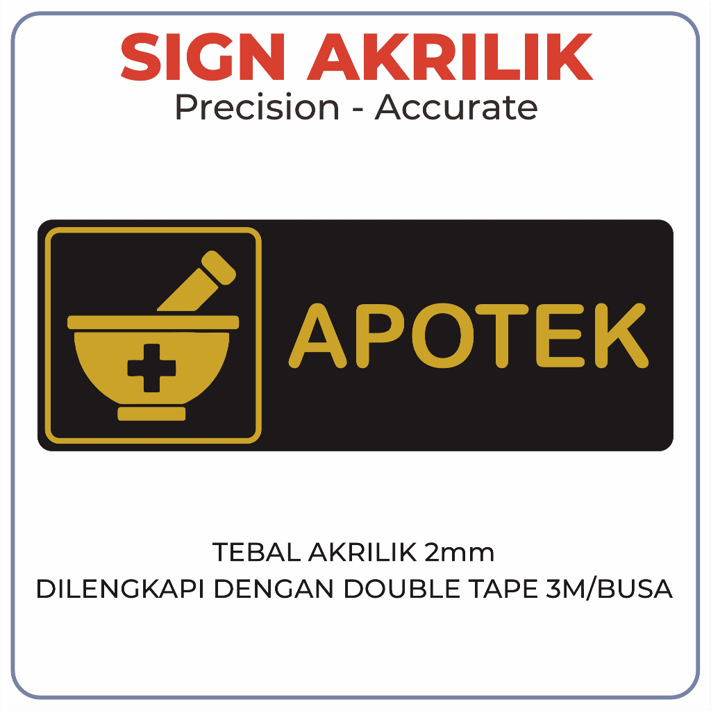 Jual APOTEK AKRILIK/PAPAN ACRYLIC/SIGN BOARD ACRYLIC/LABEL AKRILIK ...