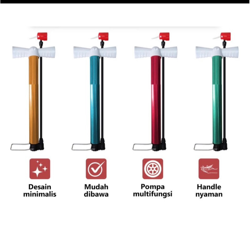 Jual 01101 Hand Pump Pompa Ban Sepeda - Pompa Angin Manual Portable ...