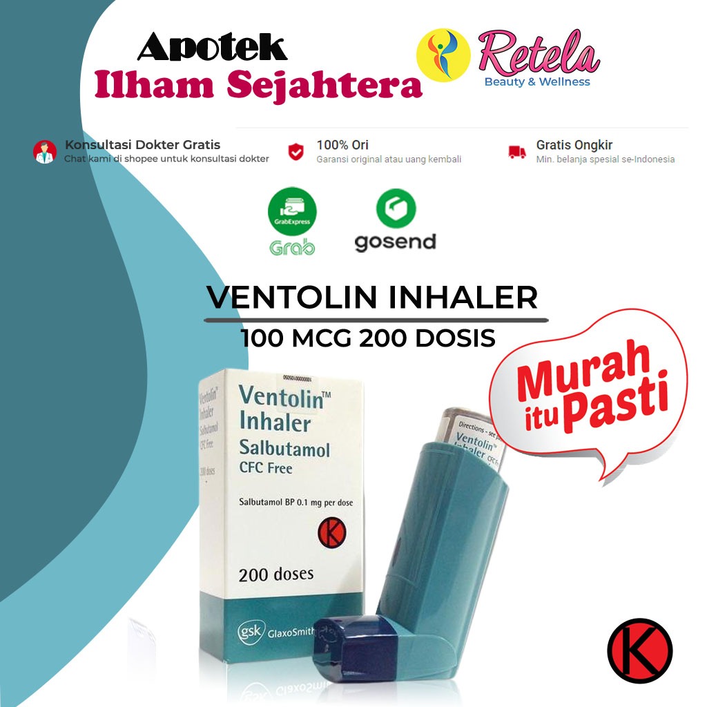 Jual VENTOLIN INHALER 100 MCG 200 DOSIS | Shopee Indonesia