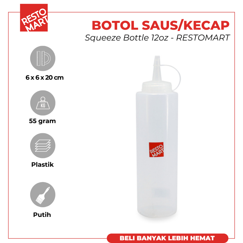 Jual Botol Saus Saos Mayonnaise Kecap / Tempat Saus Putih 354 ml ...