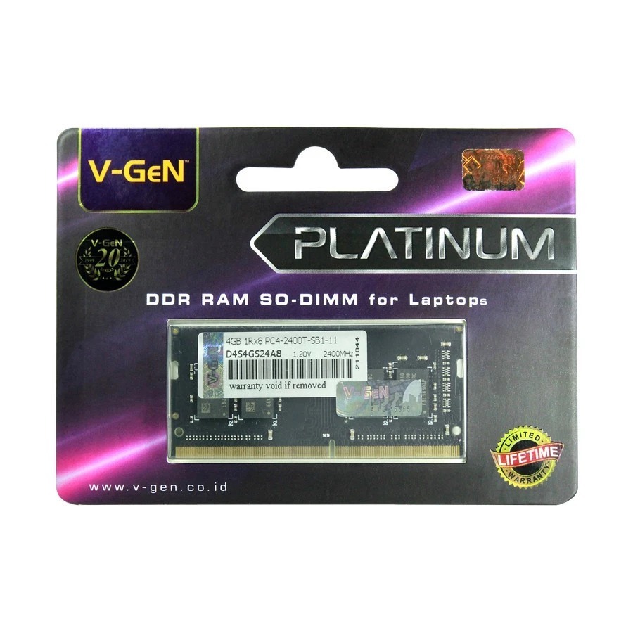 Jual Ram Laptop VGEN DDR4 4gb 8gb 16gb PC19200 2400Mhz Sodimm Platinum ...