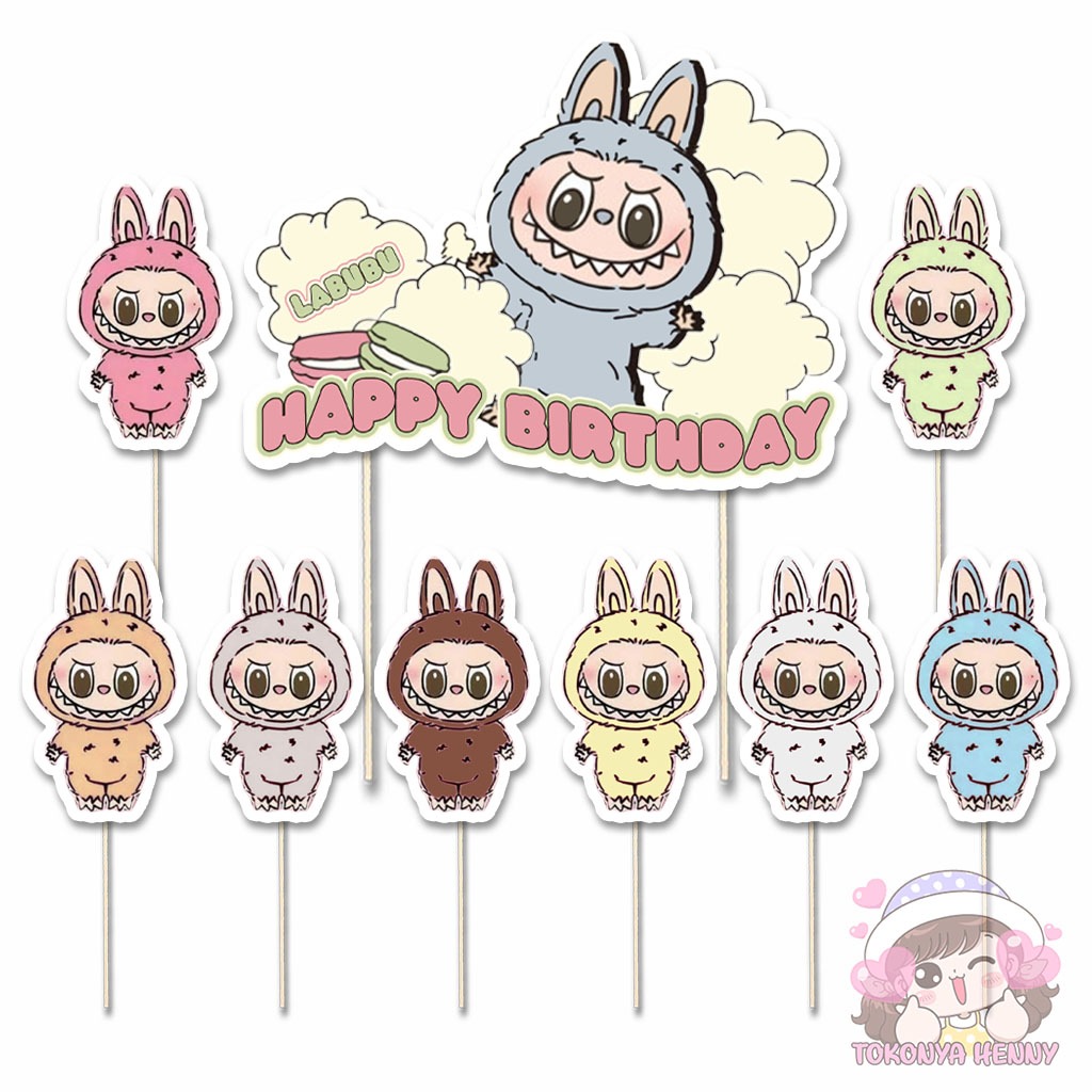 Jual Topper Cake Hiasan Kue Ulang Tahun Anak motif LABUBU CARTOON ...
