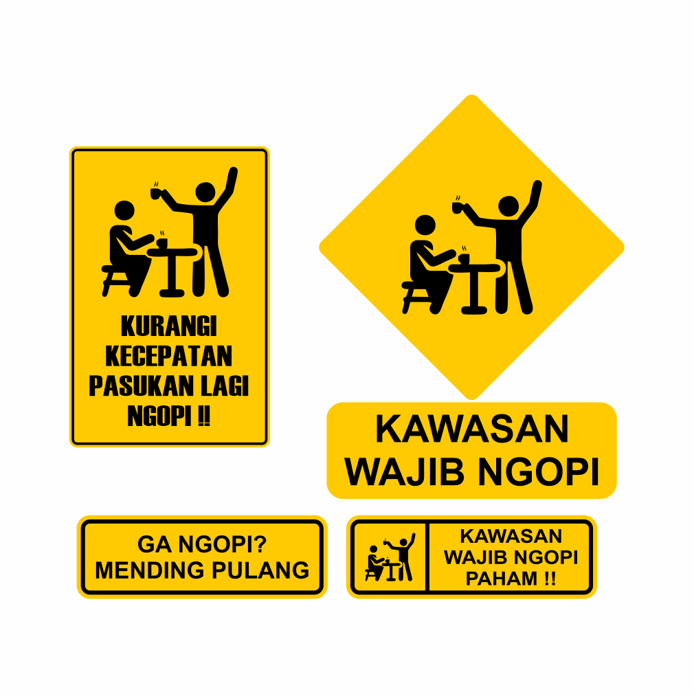 Jual KARIMIKA Sign Board Akrilik Kawasan Wajib Ngopi Papan Tanda ...