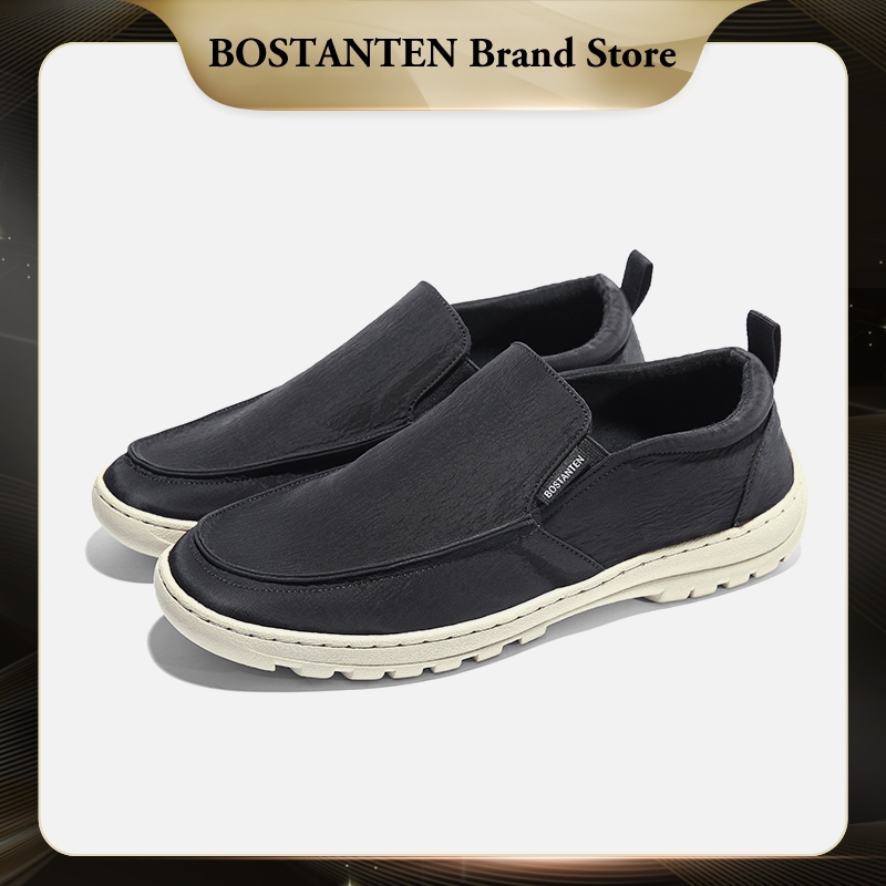 Jual [Beli 1 Gratis 1]Bostanten Sepatu Pria Kasual Sneakers Slip-On ...
