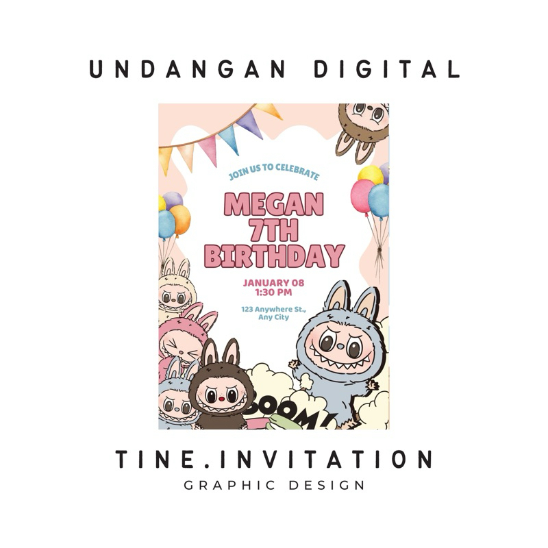 Jual LABUBU undangan ulang tahun anak | Shopee Indonesia