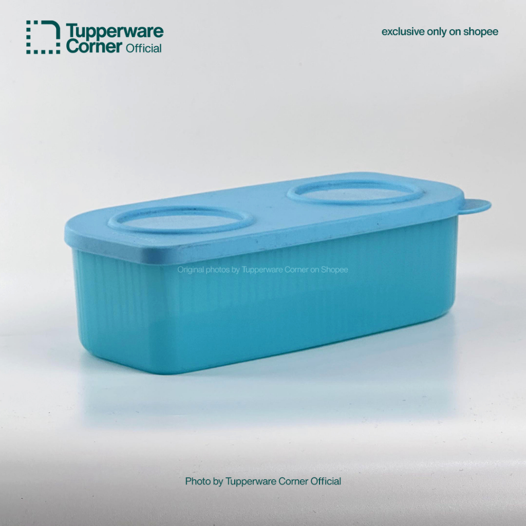 Jual Tupperware FRESH N COOL RECTANGULAR 1 L BIRU MUDA BRET SAMAR ...