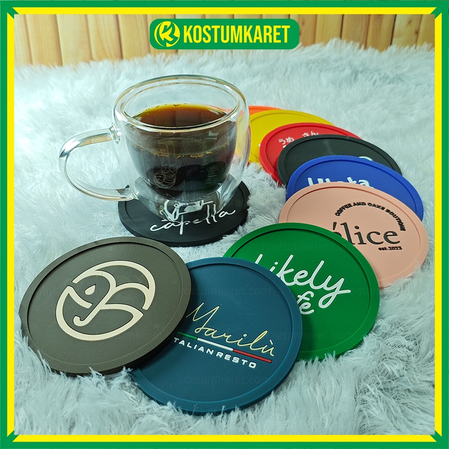 Jual [ Minimal 50pcs ] Kostum Tatakan Gelas Karet Anti Slip Desain ...