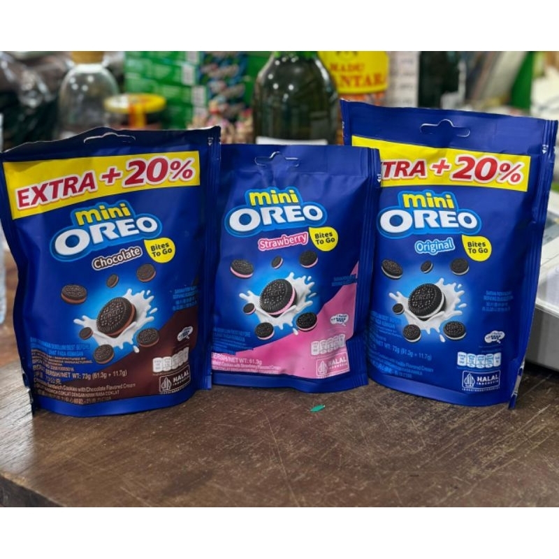 Jual Mini Oreo Biskuit Chocolate Original Strawberry 61.3g /Biscuit ...