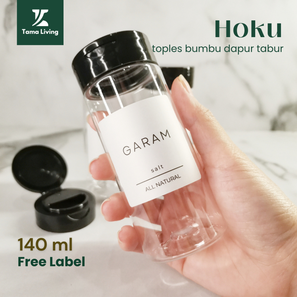 Jual TAMA LIVING Hoku Toples Bumbu Dapur Tabur 140 ml Hitam Free Label ...