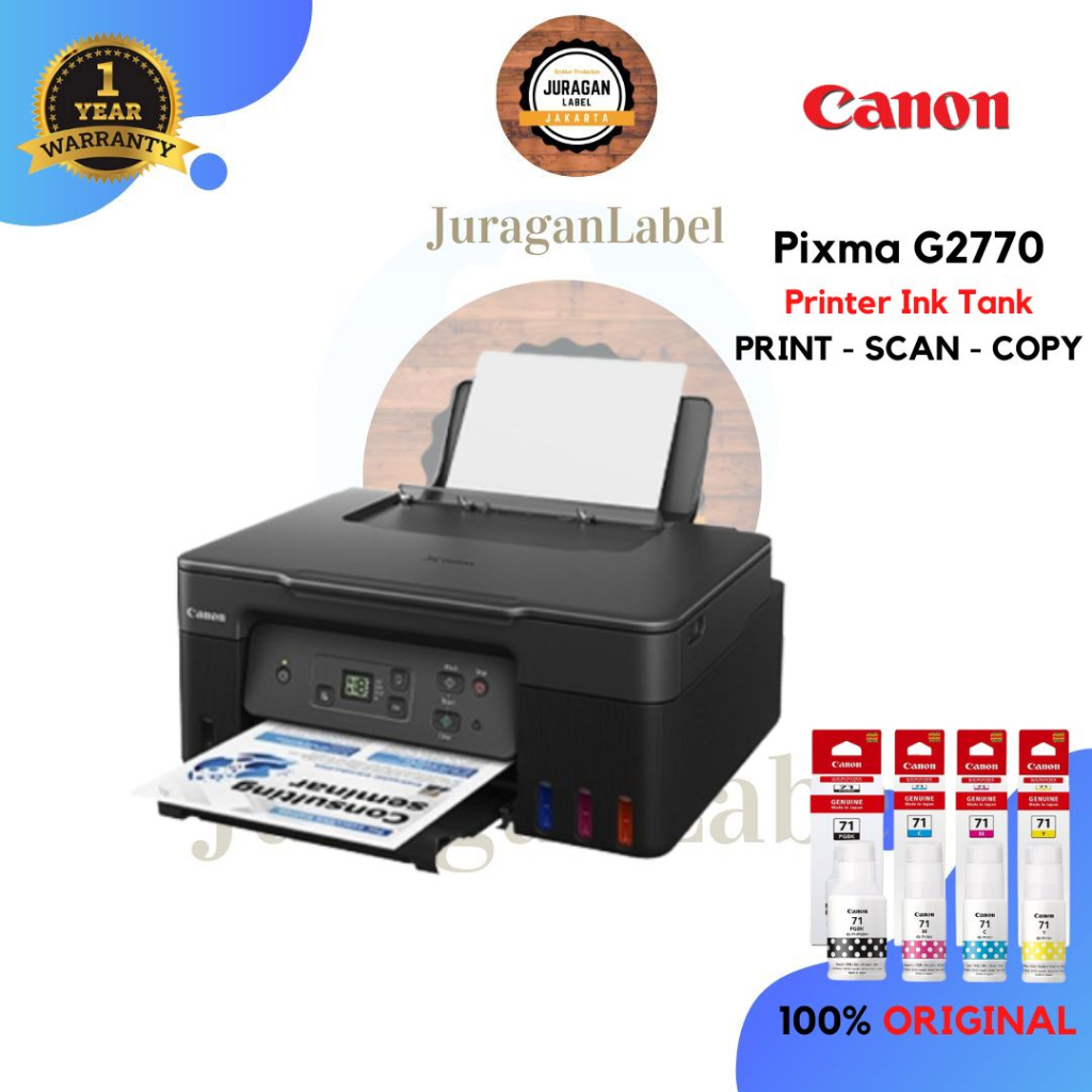 Jual Printer Canon Pixma G2770 InkTank AIO Print Scan Copy | Shopee ...