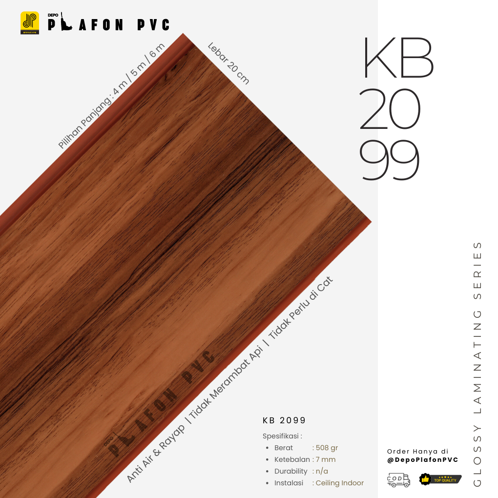 Jual Plafon PVC Glossy Laminating Series KB 2099 | Shopee Indonesia