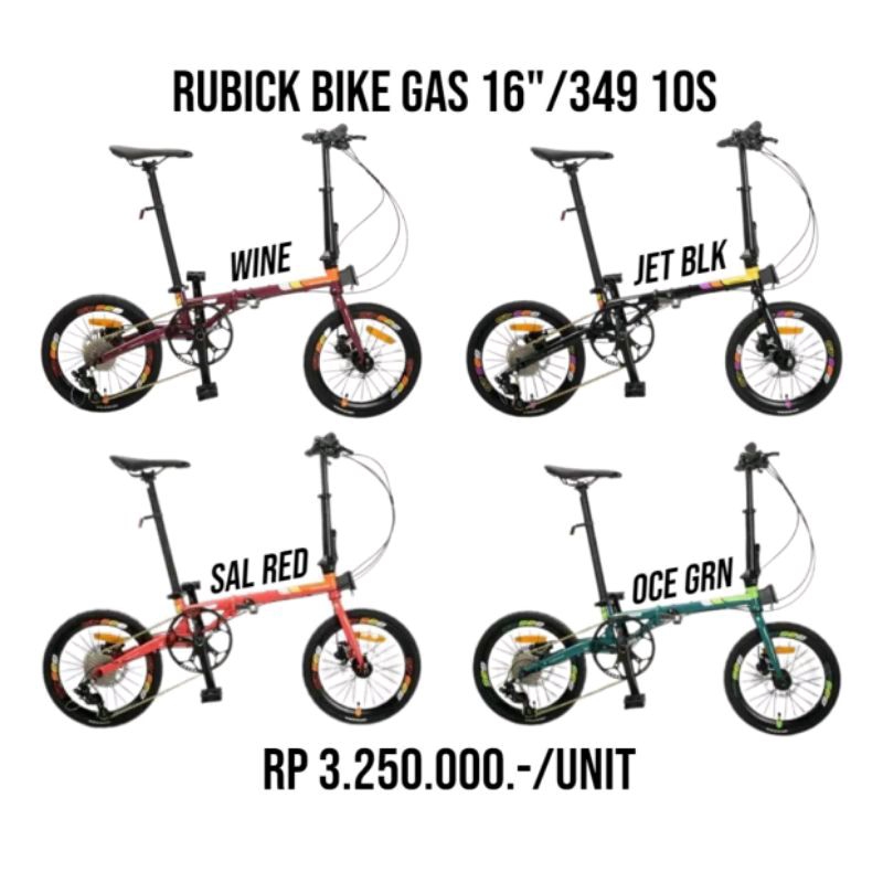 Jual sepeda lipat Rubick bike Gas 16+ 349 FC | Shopee Indonesia
