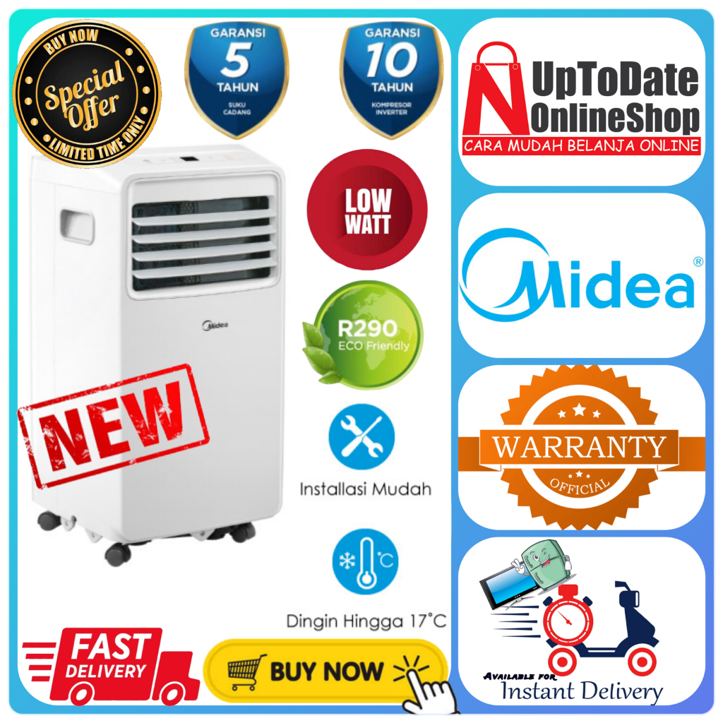 Jual AC PORTABLE MIDEA MPHA-05CRN7 05CRN7 MPHA05 1/2 PK SUPER COOLING ...