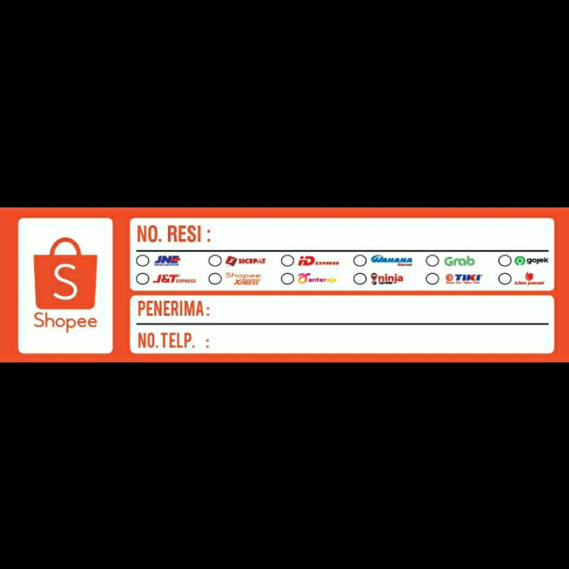 Jual (isi 100) stiker resi pengiriman olshop/stiker resi shopee ...