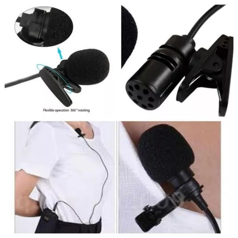 Jual MIC CLIP ON VLOGER MICROPHONE LIVE/MIC SMULE AUDIO JACK 3.5mm ...