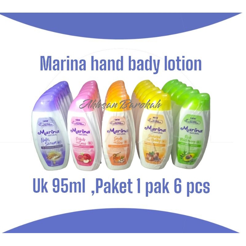 Jual [6 pcs ]marina hand body lotion natural | Shopee Indonesia