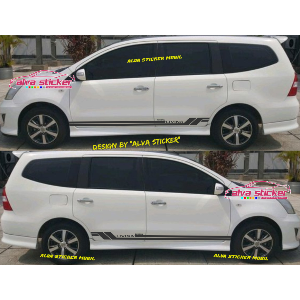 Jual sticker livina stiker livina side decal stiker list stripe body ...