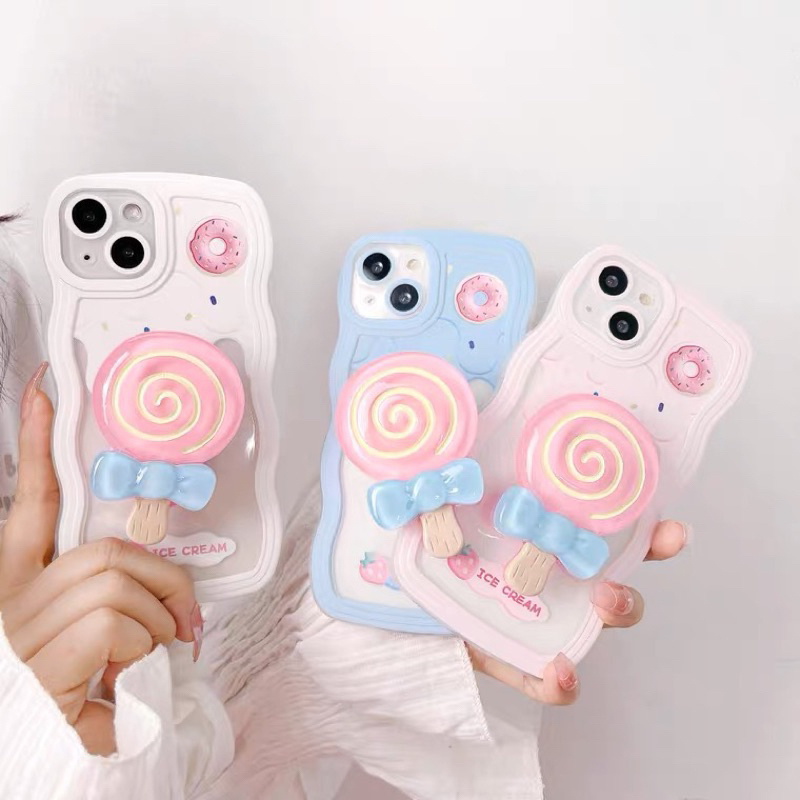 Jual Case Wavy Lolipop Popsocket 3d Ice Cream Transparant Iphone 7 8 X ...