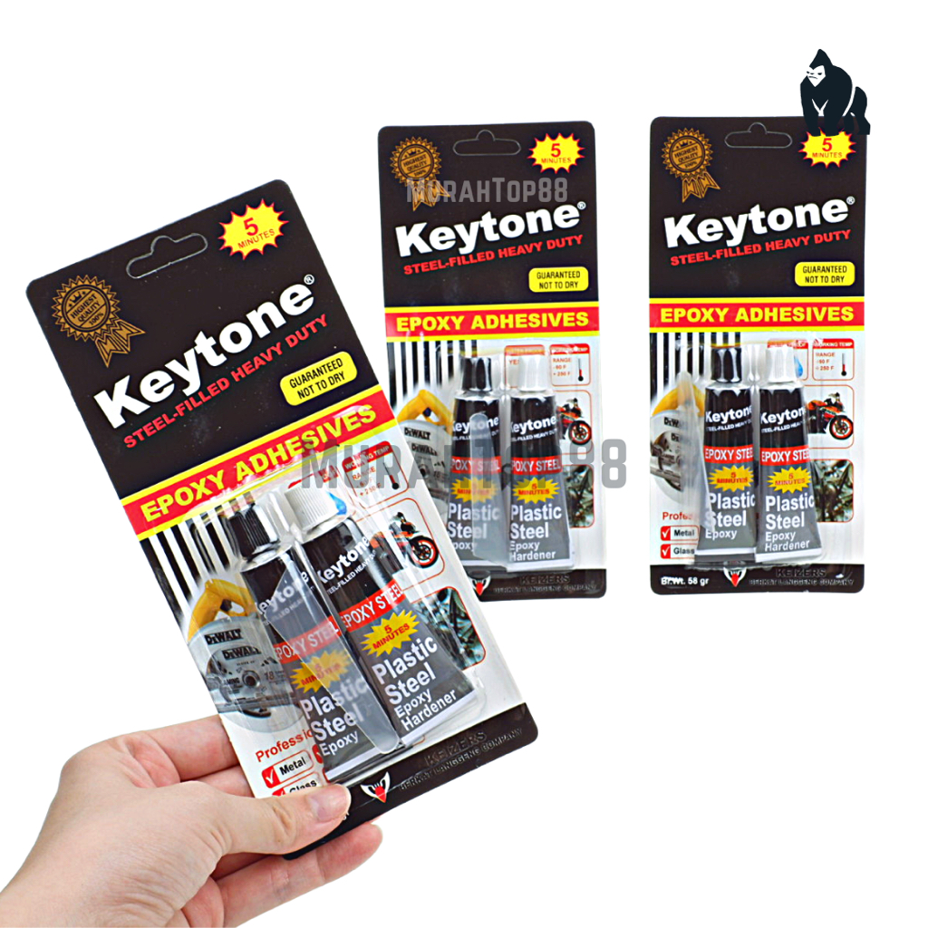 Jual Lem Besi Campur Keytone 5 Menit Kering 48 gram / Lem Epoxy ...