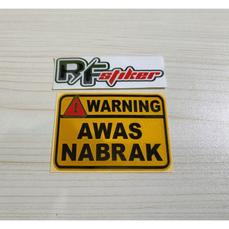 Jual Stiker sticker awas nabrak stiker motor cutting | Shopee Indonesia