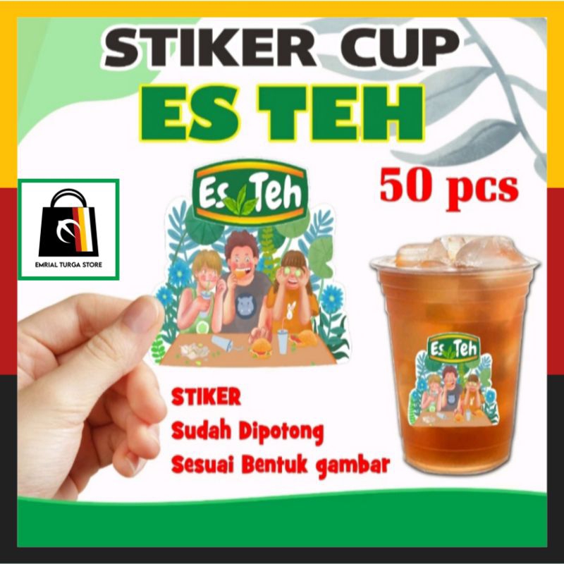 Jual Stiker Cup Label Es Teh Kartun Cromo | Shopee Indonesia