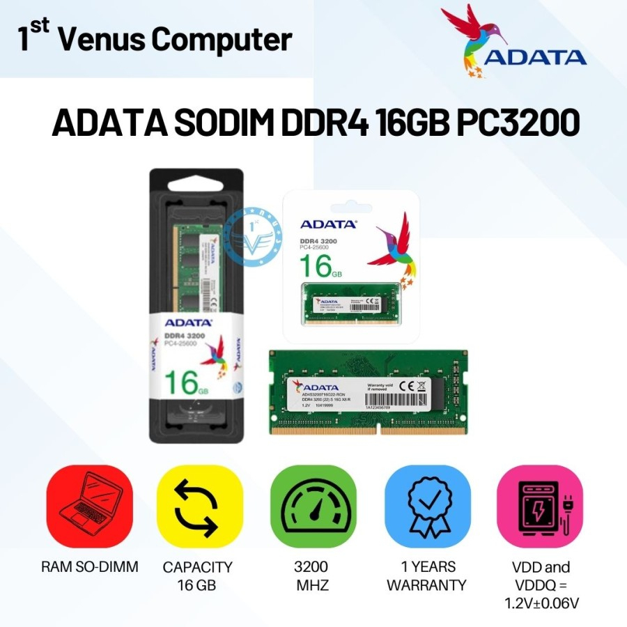 Jual MEMORY RAM LAPTOP ADATA DDR4 16GB PC3200 / ADATA RAM DDR4 16GB ...