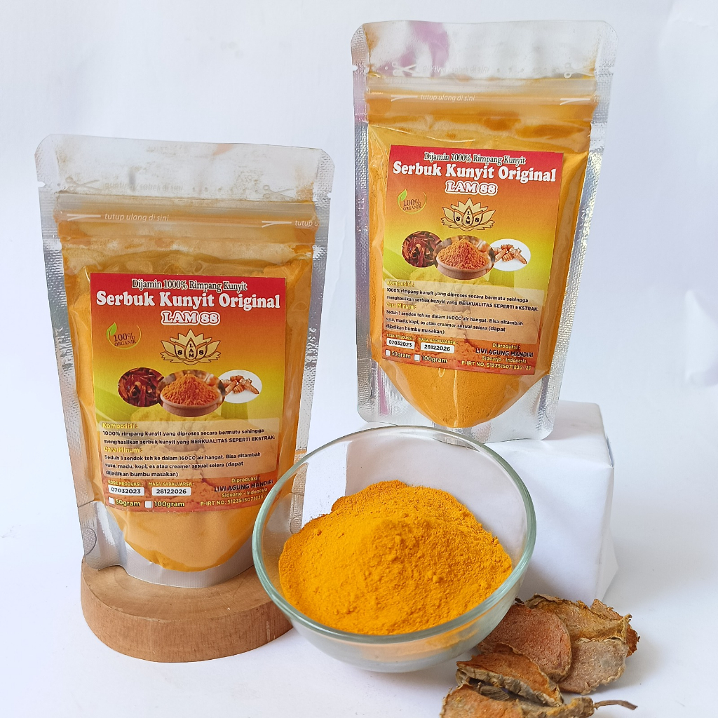 Jual kunyit bubuk murni kemasan 50g | Shopee Indonesia