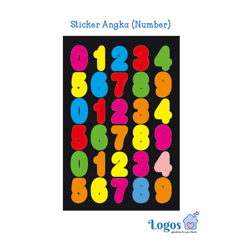 Jual Stiker Angka 0 - 9 . Sticker Untuk tempel di kertas. | Shopee ...
