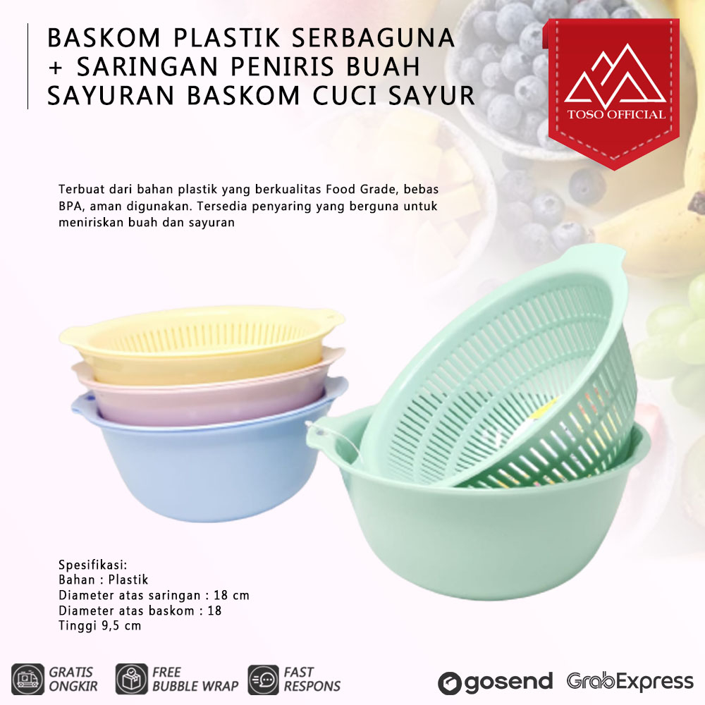 Jual YOSHIKAWA BASKOM CUCI BERAS SET BASKOM SARINGAN PENIRIS BUAH ...