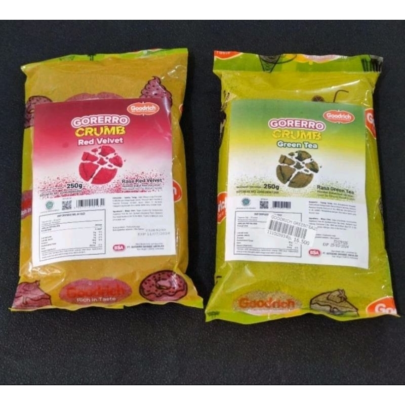 Jual Gorerro Crumb red velvet dan green tea Goodrich remahan biskuit ...