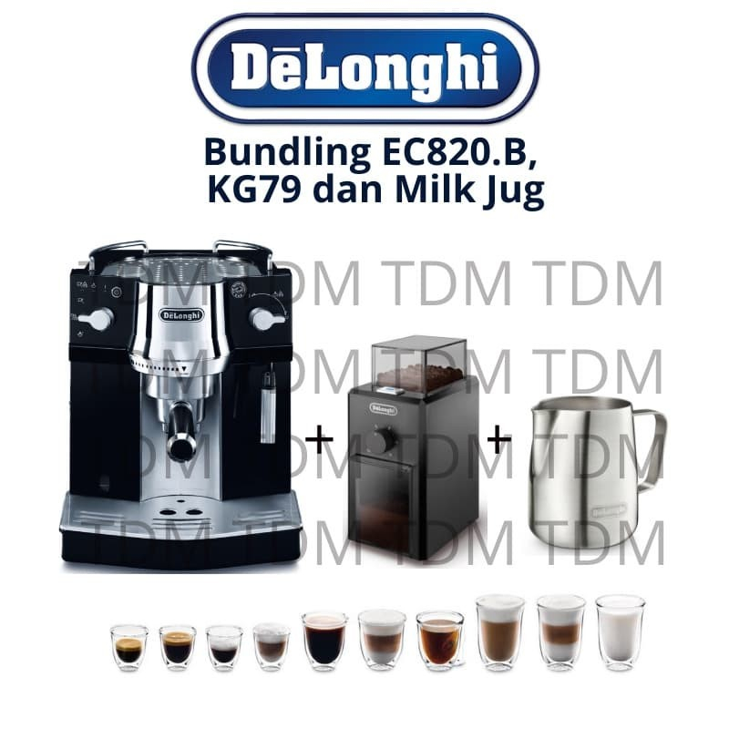 Jual Bundling Mesin Kopi Delonghi EC 820B + Grinder KG 79 + Milk Jug | Shopee Indonesia