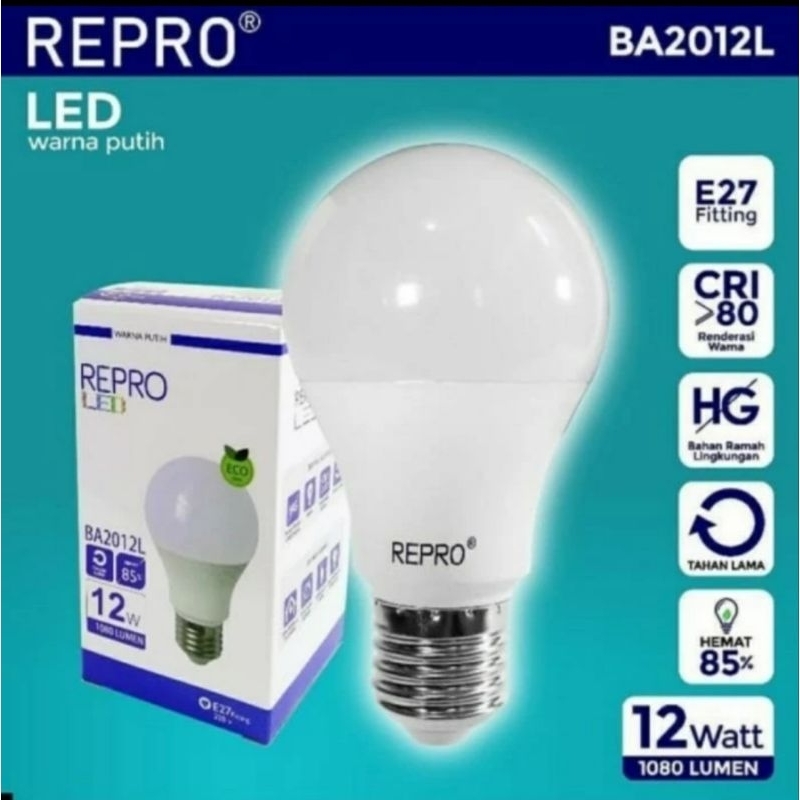 Jual Lampu LED Bulb 12 Watt 4000K Natural White Repro | Shopee Indonesia