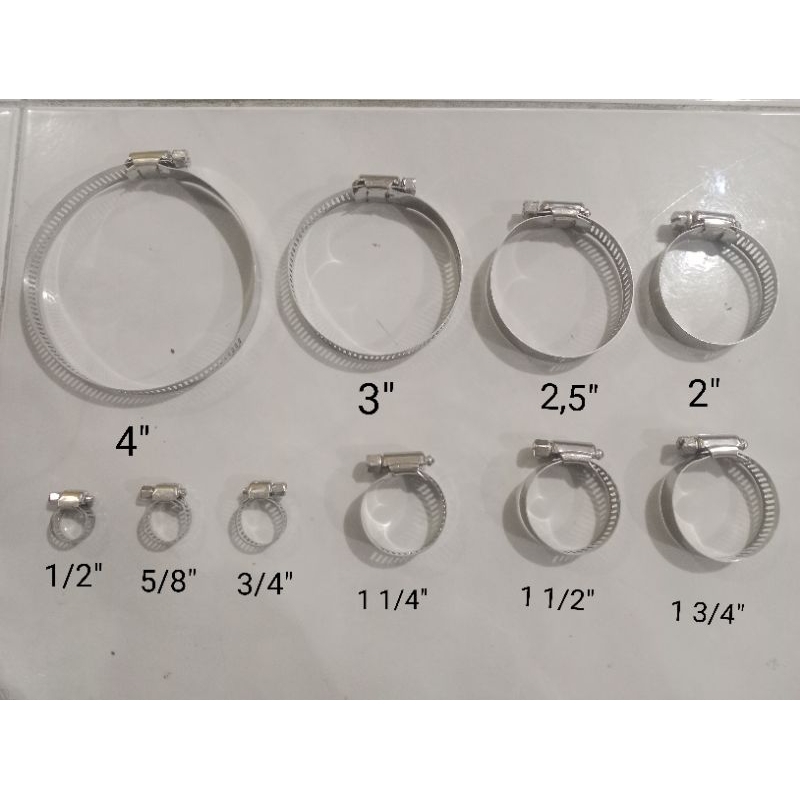 Jual klem kleman hose clamp stainless steel 1/2" sampai 4" | Shopee ...