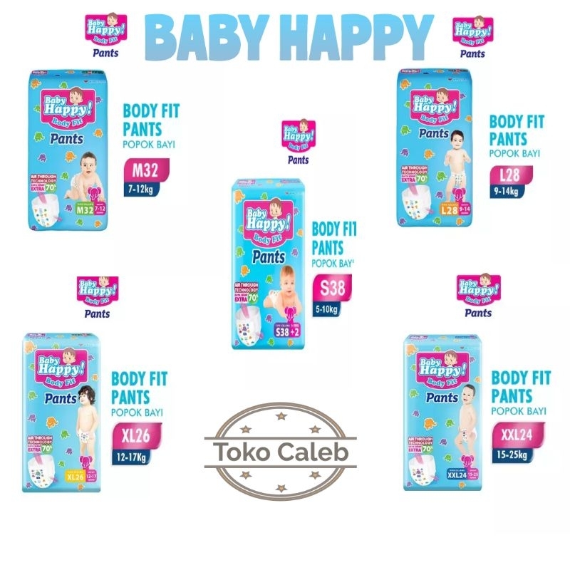 Jual Baby Happy Pants S38+2/ M32/ L28/ XL26/ XXL24 | Shopee Indonesia