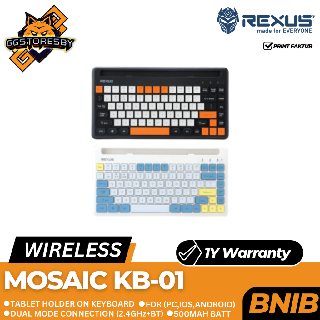 Jual Rexus Mosaic Kb01 Dual-Connection Keyboard | Shopee Indonesia