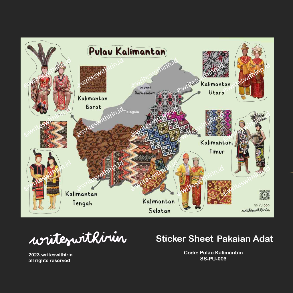 Jual (writeswihirin) Sticker Sheet Pakaian Adat Pulau Indonesia Penpal ...