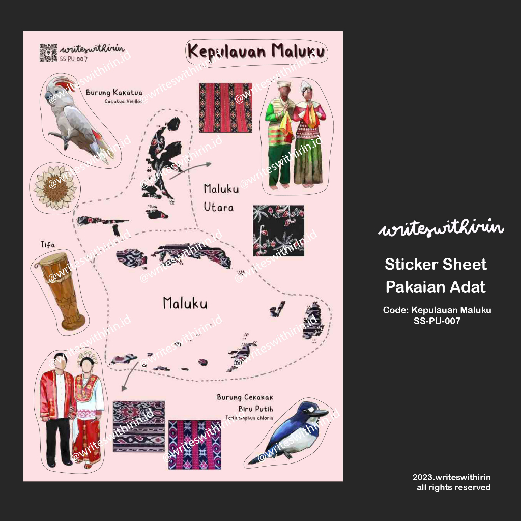 Jual (writeswihirin) Sticker Sheet Pakaian Adat Pulau Indonesia Penpal ...