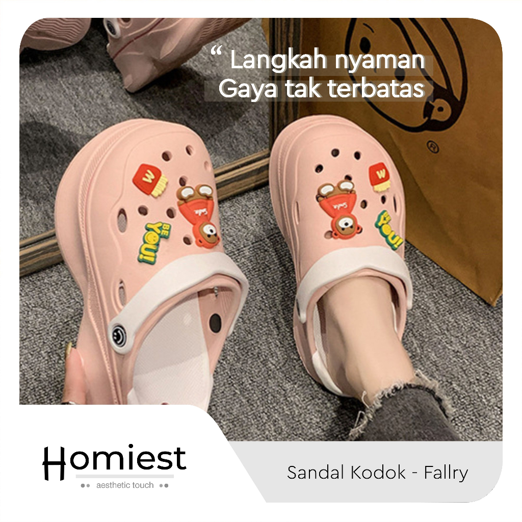 Jual Homiest - Fallry / Sendal Warna-Warni / Sendal Karet / Sendal Clog ...