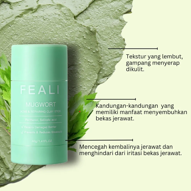 Jual FEALI Mugwort Acne and Repairing Clay Stick - Masker Wajah 40 Gr ...
