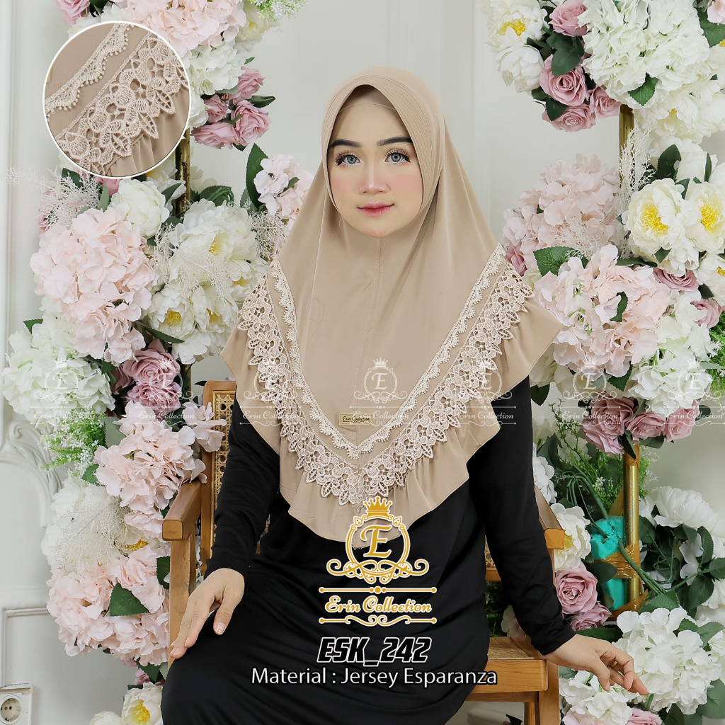Jual JILBAB INSTAN JESEY/JILBAB RENDA INSTAN /JILBAB RENDA MEWAH ERIN ...