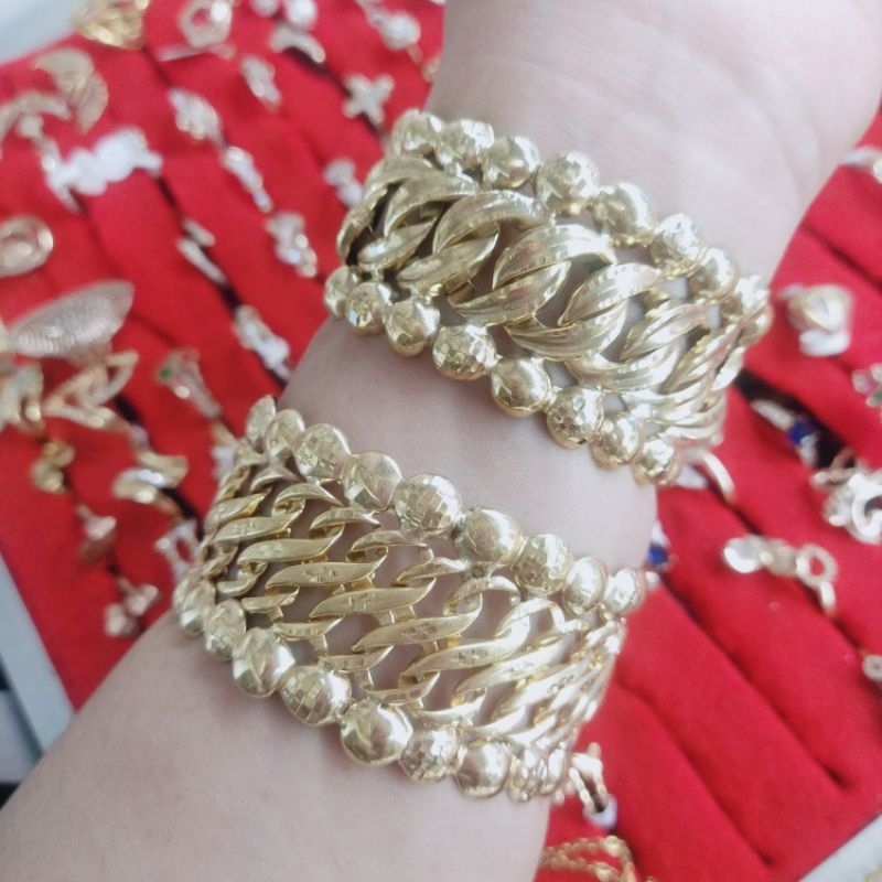 Jual Emas Swasa ORI Mewah Gelang Bulat Lipan Lapis Emas Gold 24k Awet ...