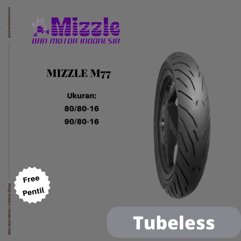 Jual BAN MOTOR MIZZLE M77 UKURAN 80/80-16 & 90/80-16 | Shopee Indonesia