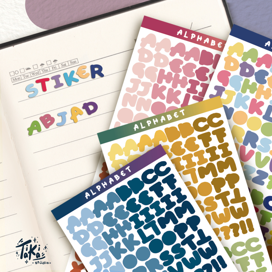 Jual Alphabet Deco Sticker Sheet / Stiker Alphabet warna-warni dan ...