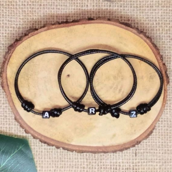 Jual Gelang Inisial Huruf Single Slide tangan handmade | Shopee Indonesia