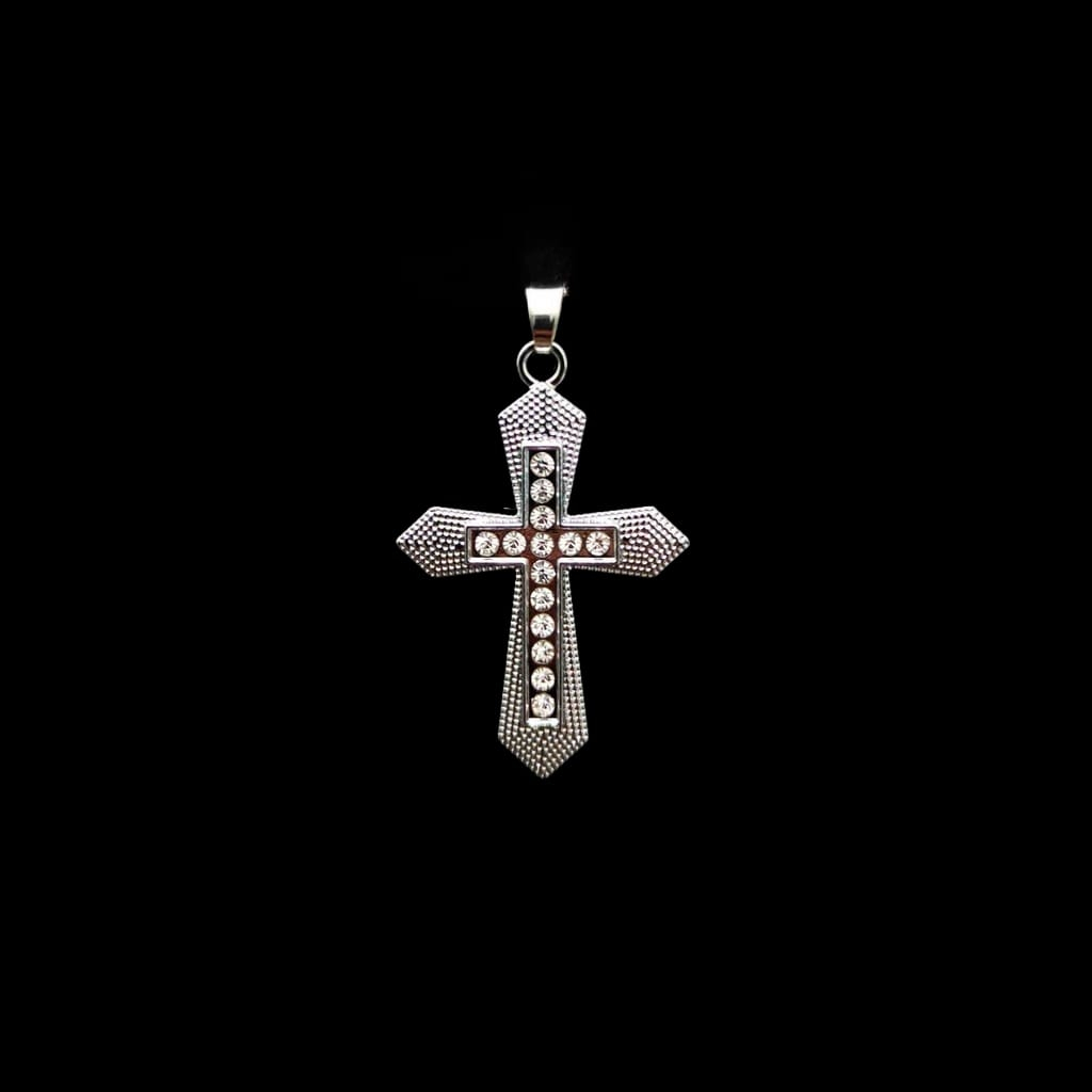 Jual Liontin Kalung Titanium Salib Titik Silver / Bandul Kalung Wanita ...