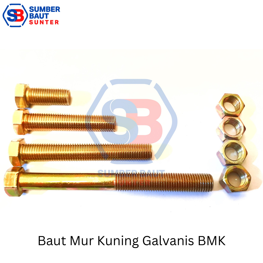 Jual M6x15 Baut Mur Hexagon Kuning BMK Hex 6x15 Kunci 10 Galvanis | Shopee Indonesia